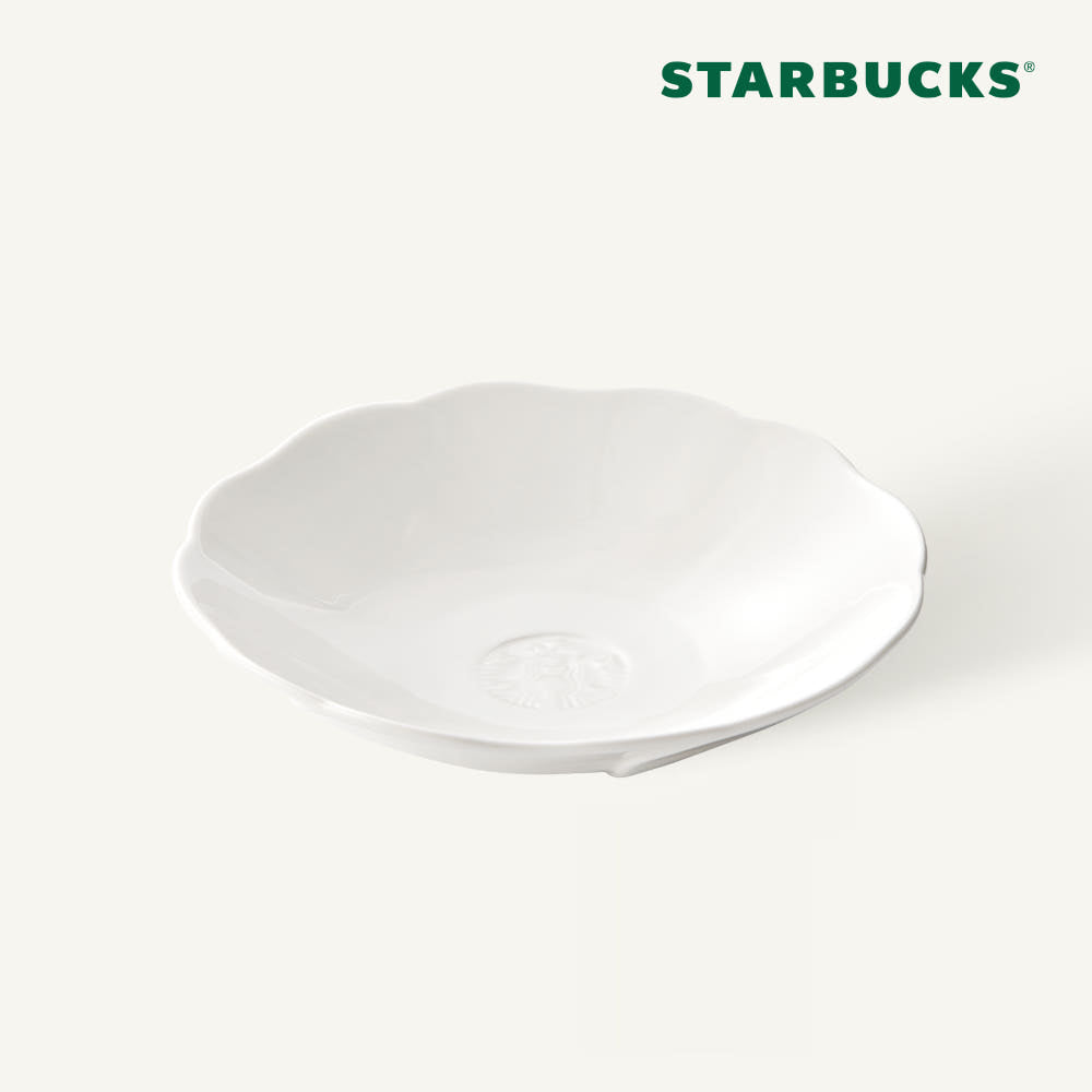 [Starbucks] [Exclusive] White Porcelain Flower-Shaped Dessert Plate ...